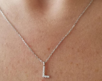 Letter L Necklace | Etsy
