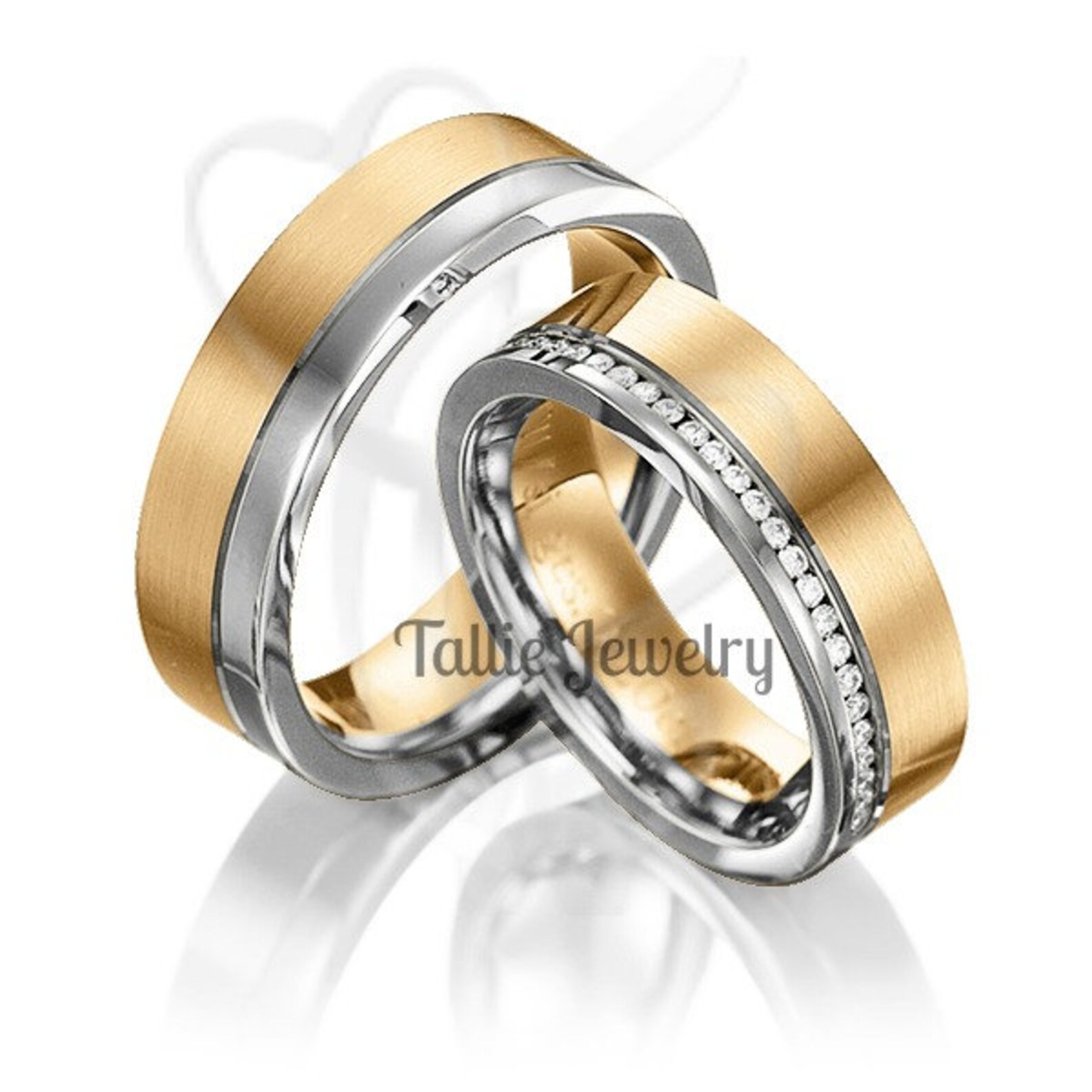 His and Hers Diamond Wedding Rings Diamond Eternity Wedding - Etsy