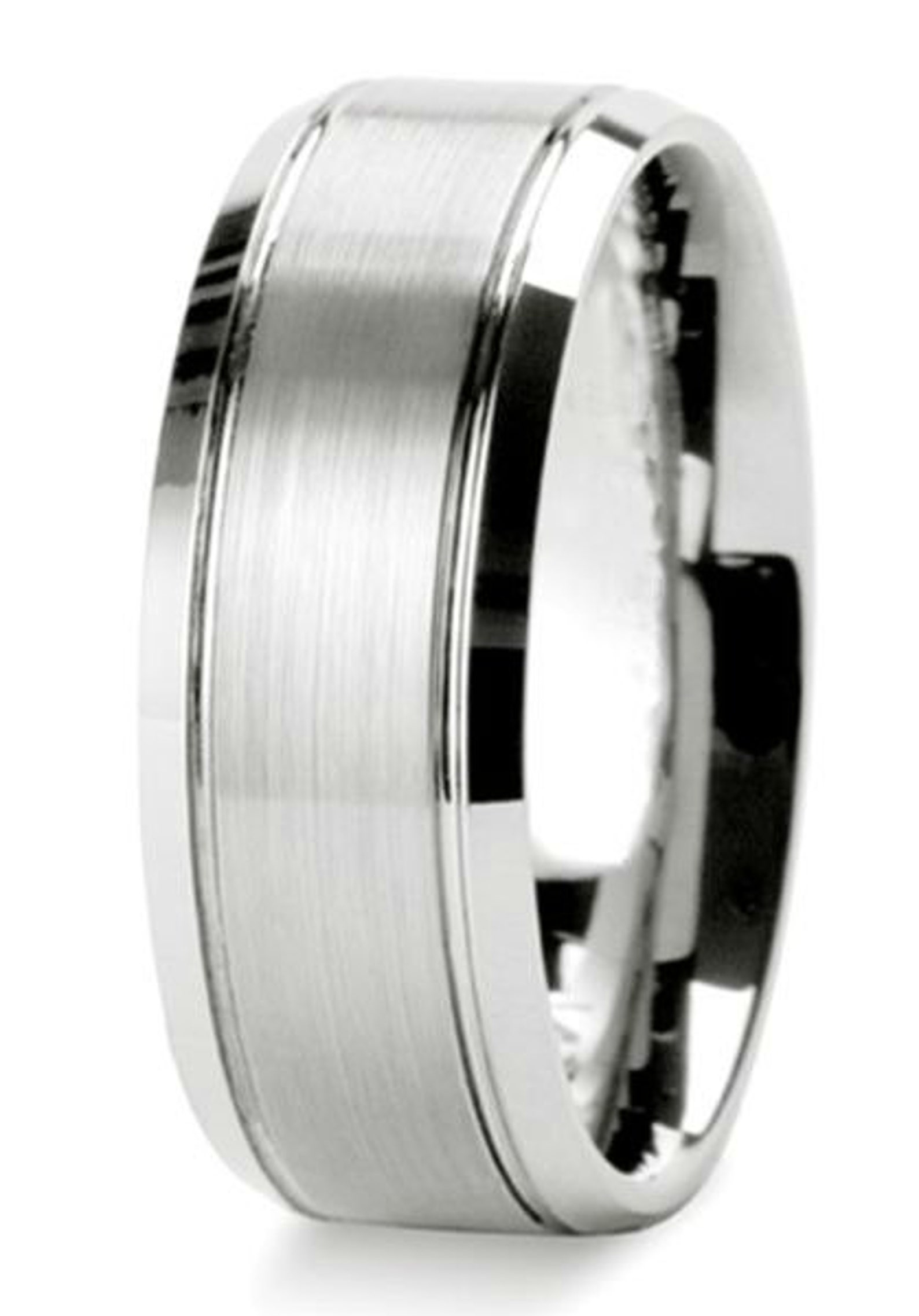 Mens White Gold Wedding Bands, 8mm 10K 14K 18K Solid White Gold Mens ...