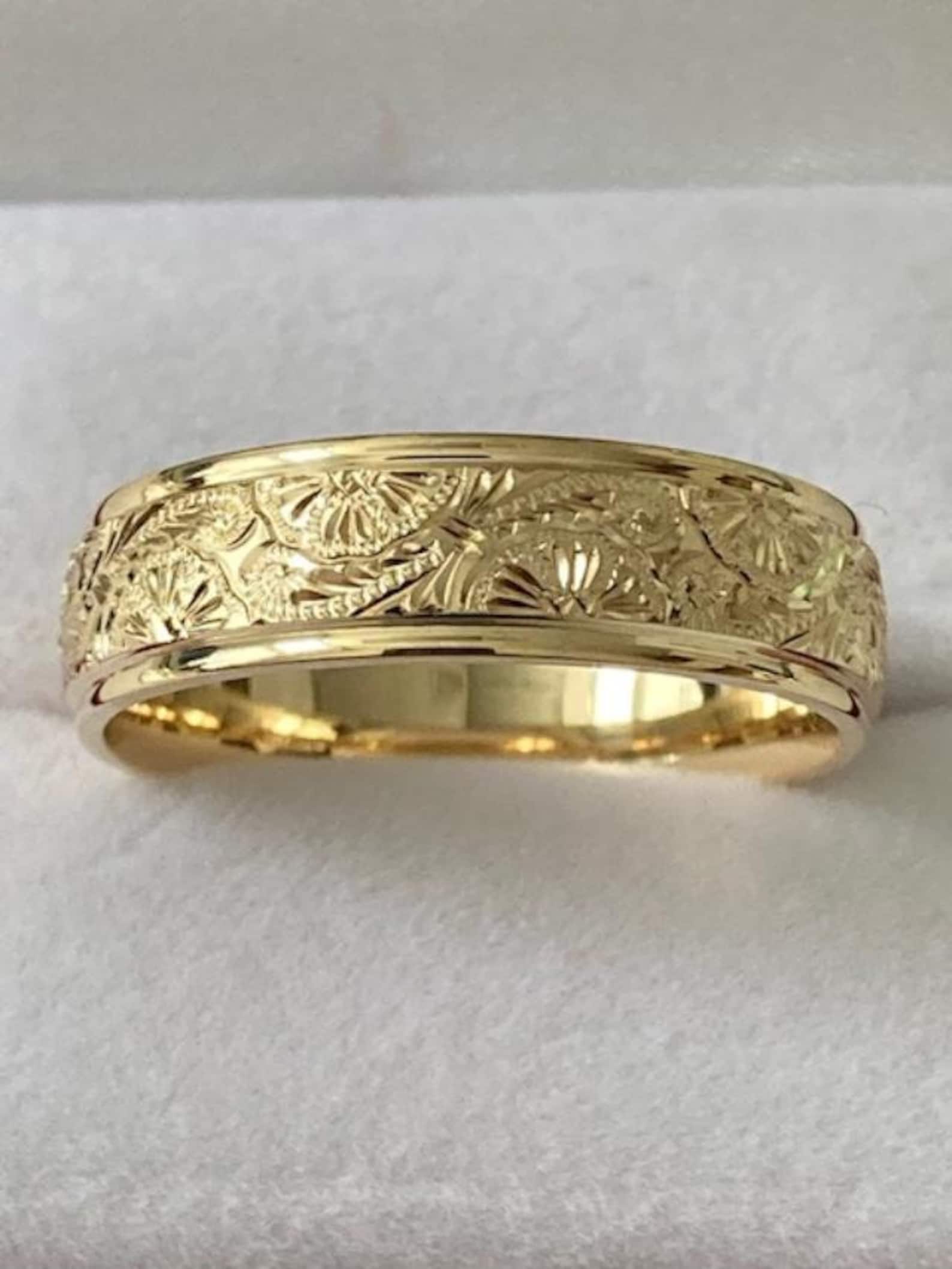 Hand Engraved Gold Wedding Bands ,hand Engraved Gold Wedding Rings ...