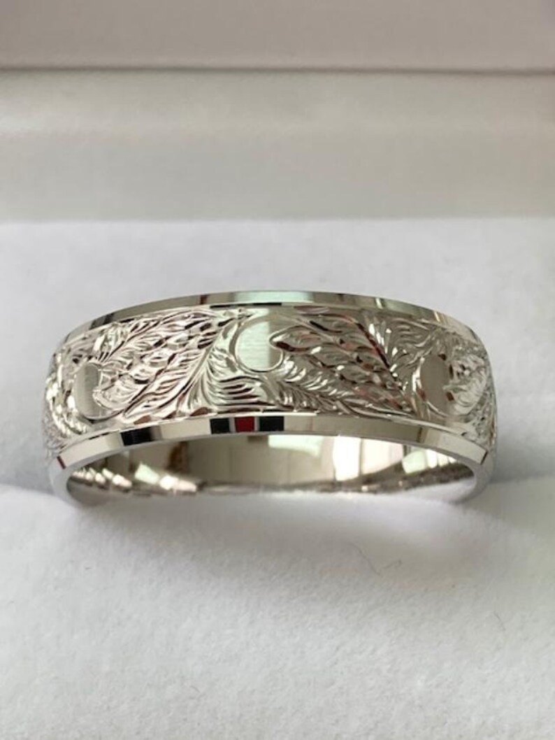 Hand Engraved Mens Wedding Ring Hand Engraved Mens Wedding | Etsy
