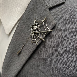 3D Spider Web Lapel Pin: Halloween Stick Pin - Etsy