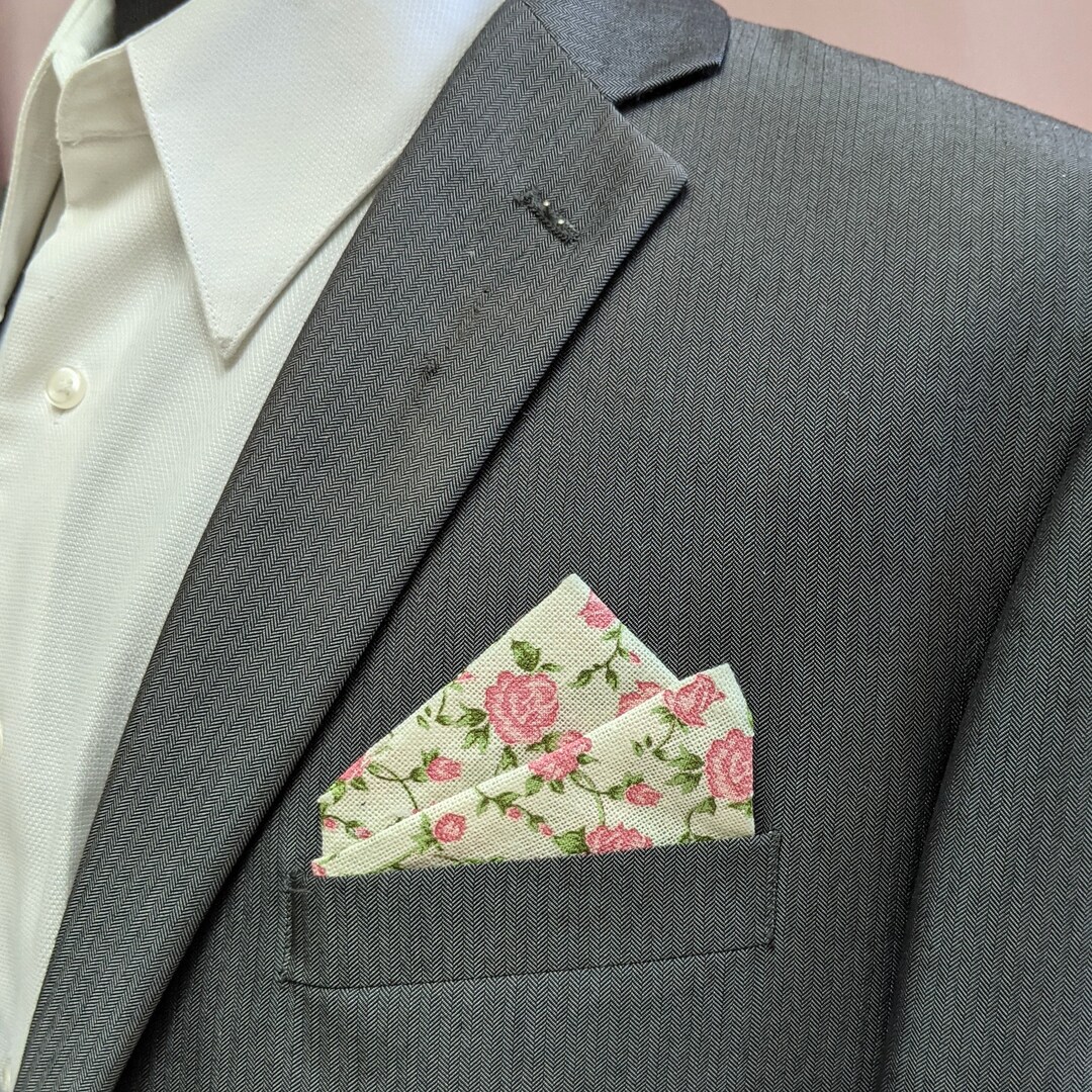 Pocket Square - Pink Roses Pre-folded Pocket Square - Etsy