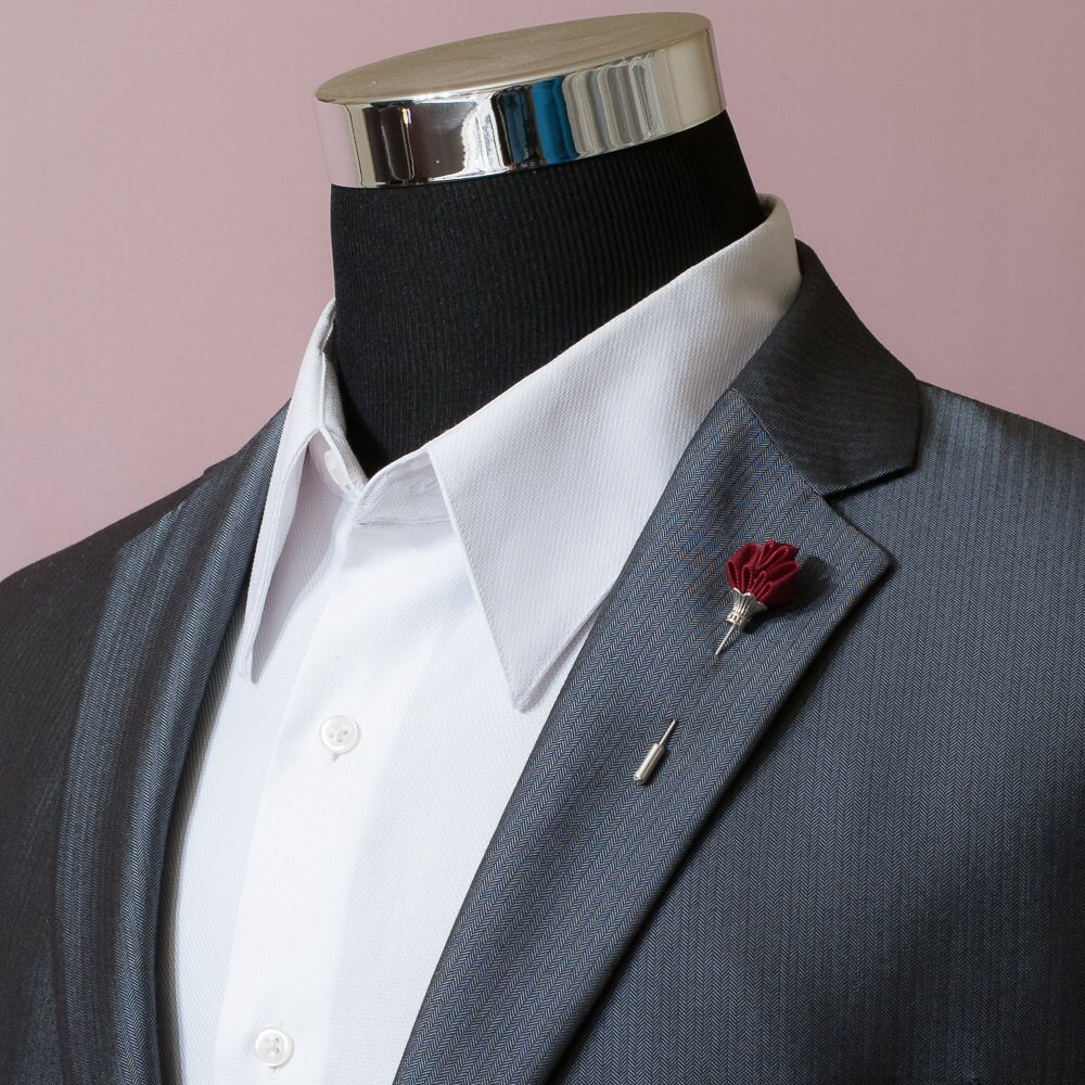 Burgundy Men's Lapel Stick Pin Royal Scepter Wedding | Etsy