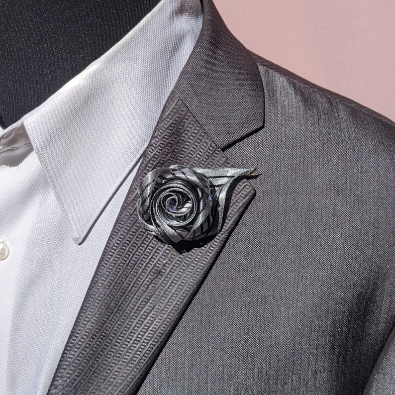 Shimmer Rose Lapel Pin / Man Lapel Pin / Wedding Boutonniere / - Etsy