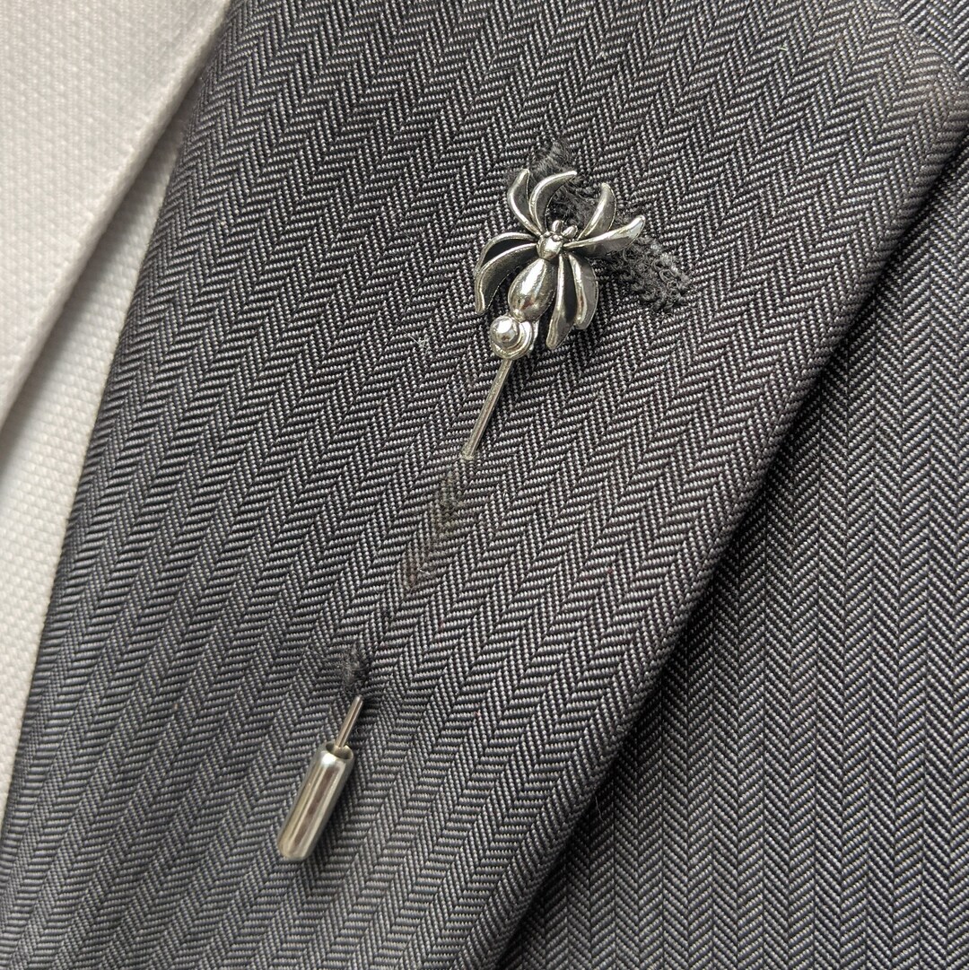 Spider Lapel Pin: Tibetan Silver Halloween Stick Pin - Etsy