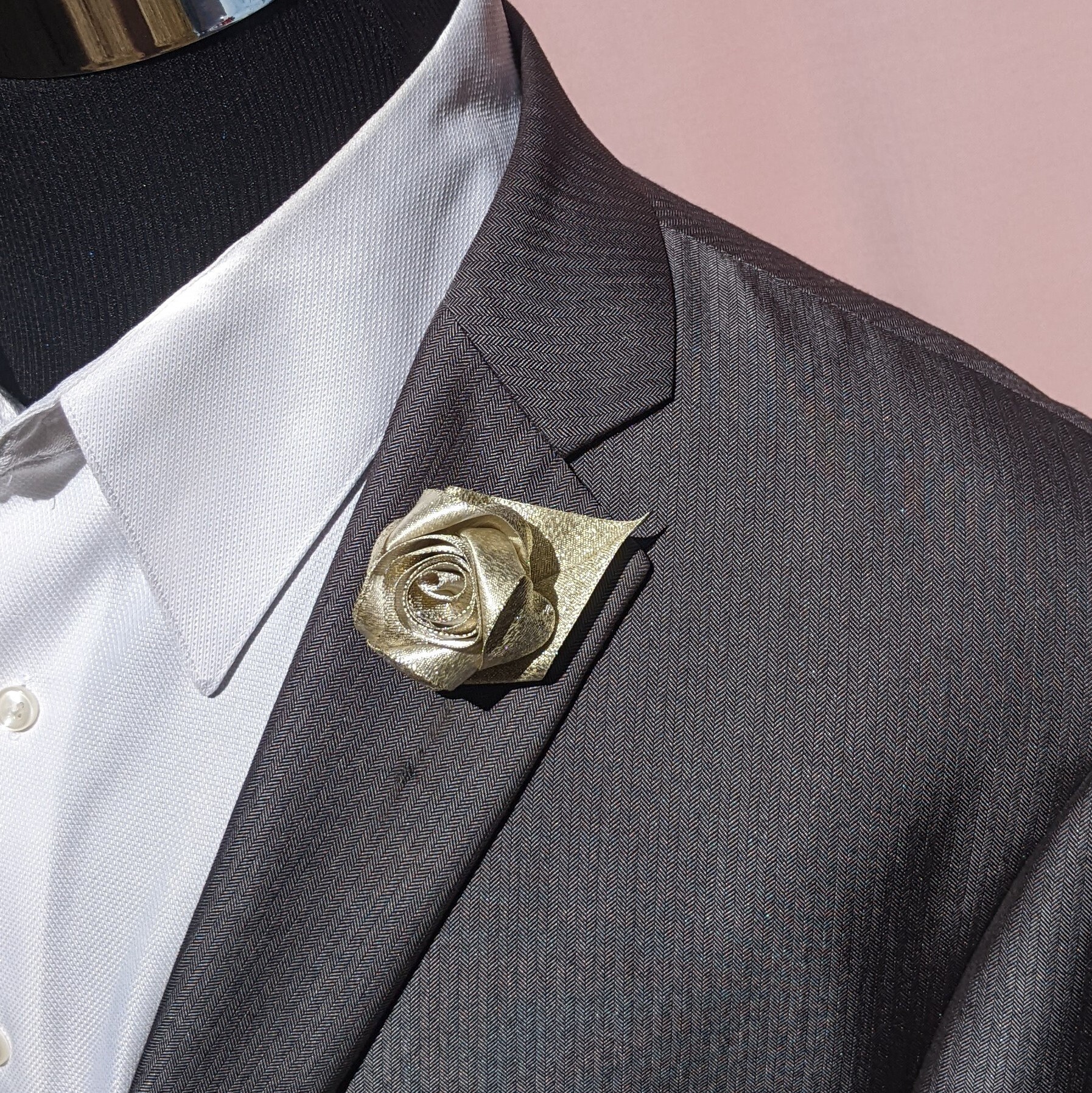 Shimmer Rose Lapel Pin / Man Lapel Pin / Wedding Boutonniere / Rose ...