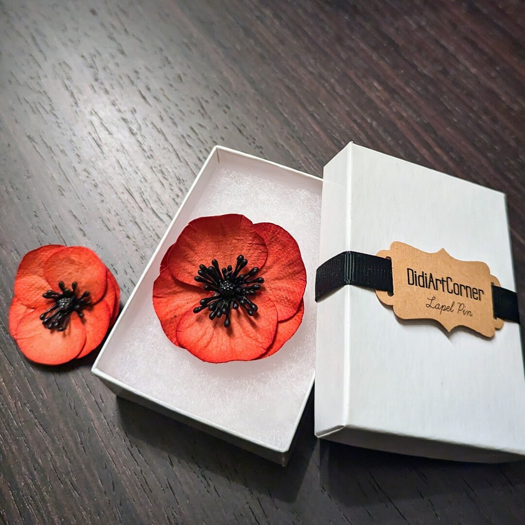Poppy Flower Lapel Pin / Wedding Boutonniere / Mans Lapel Pin /flower ...