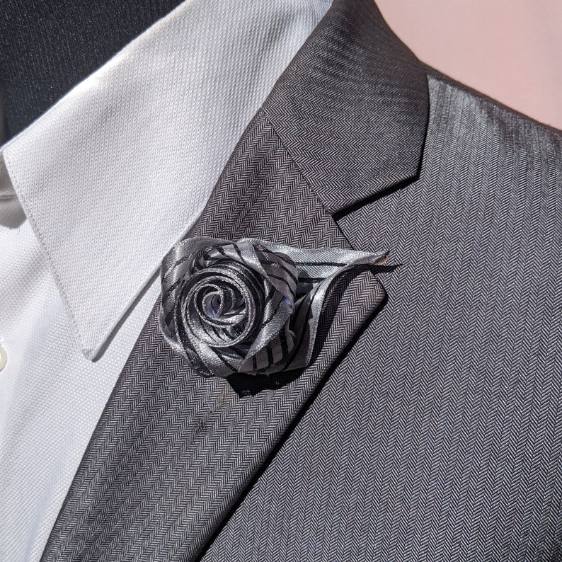 Shimmer Rose Lapel Pin / Man Lapel Pin / Wedding Boutonniere / - Etsy