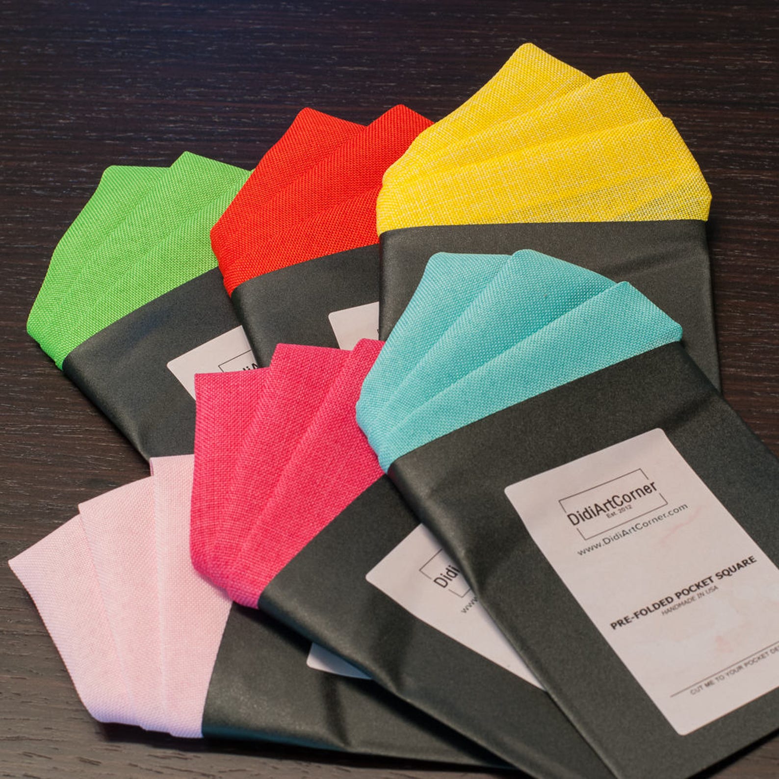 Pocket Square Folded / Pocket Square / Pick Color Pre-folded / | Etsy