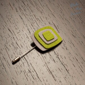 Modern Art Lapel Pin, Gray and Light Green Lapel Pin, Brooch ...