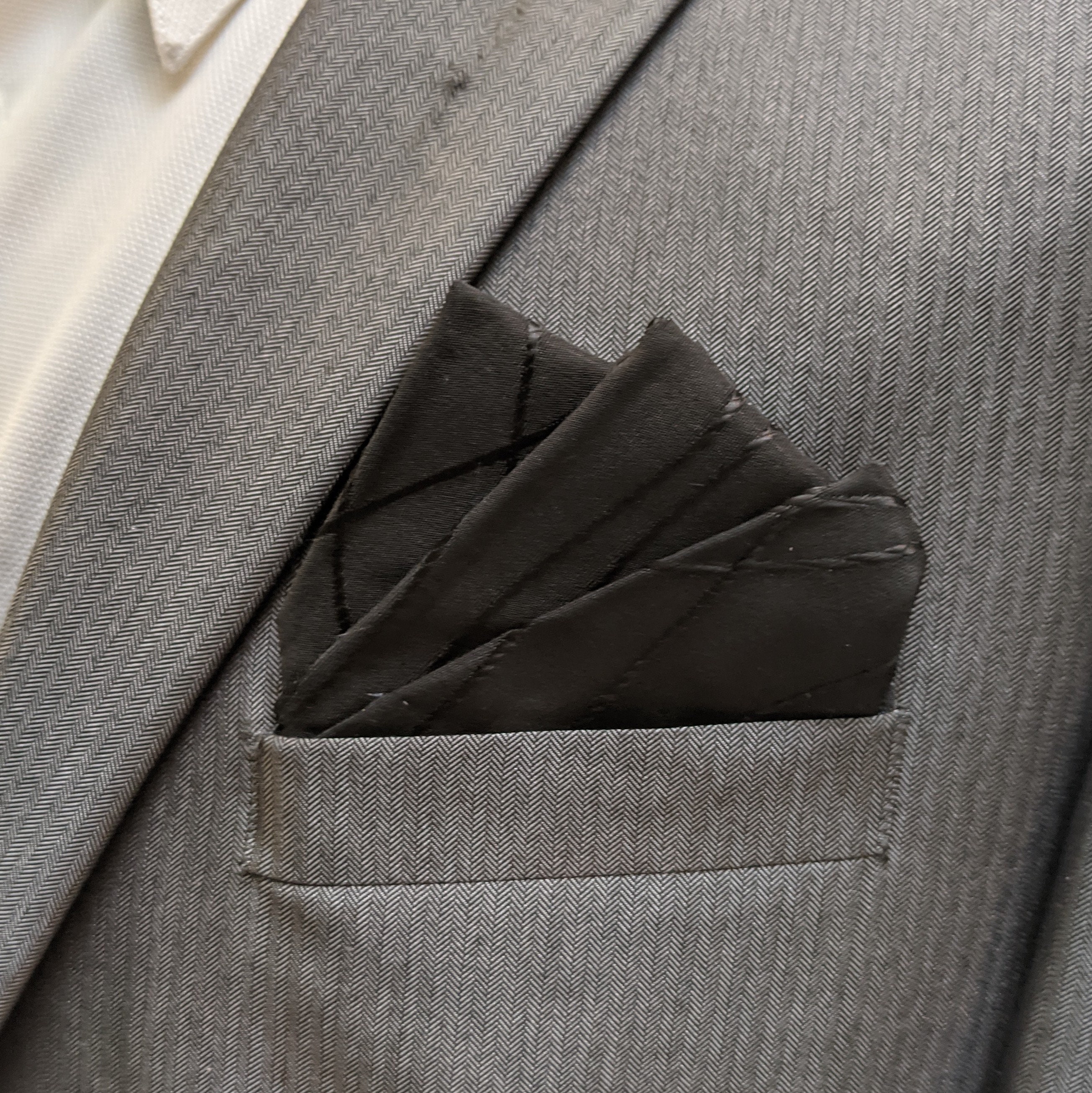 Black Pocket Square Folded / Pocket Square / Black Pocket - Etsy UK