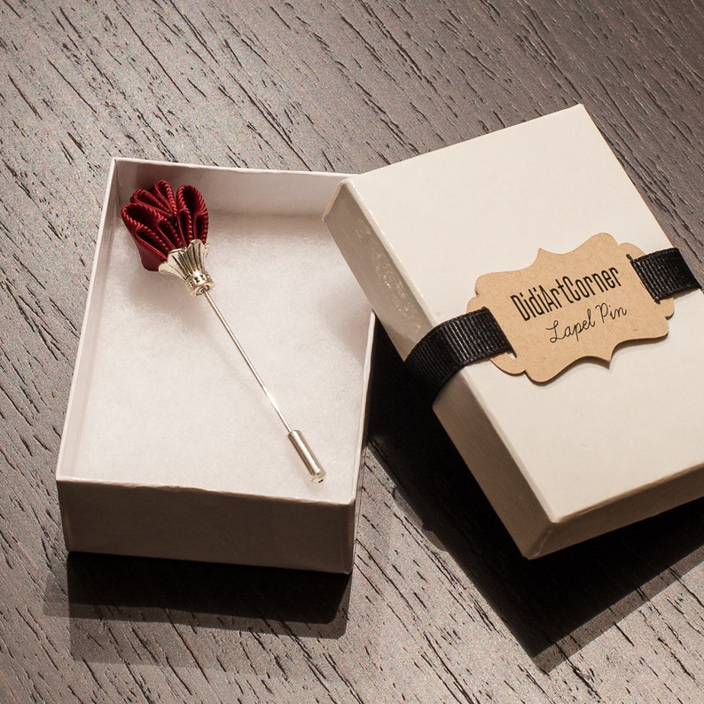 Burgundy Men's Lapel Stick Pin Royal Scepter, Wedding Boutonniere ...