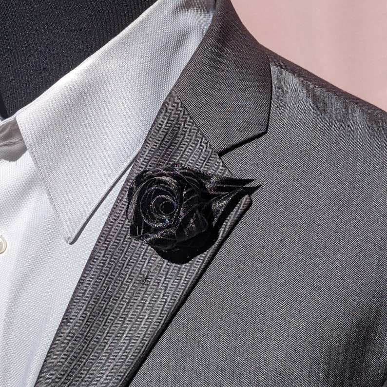 Shimmer Rose Lapel Pin / Man Lapel Pin / Wedding Boutonniere / - Etsy