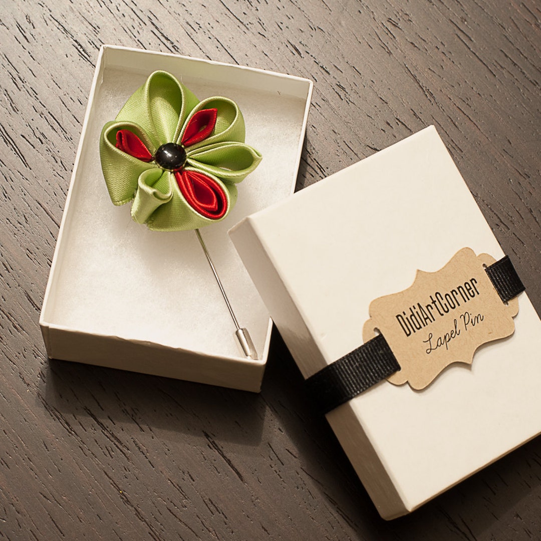 Pansy Lapel Pin: Satin Spring Flower Boutonniere With Black Button - Etsy