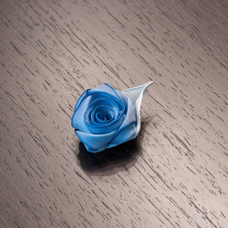 Blue Ombre Rose Flower Lapel Pin Boutonniere Men's | Etsy