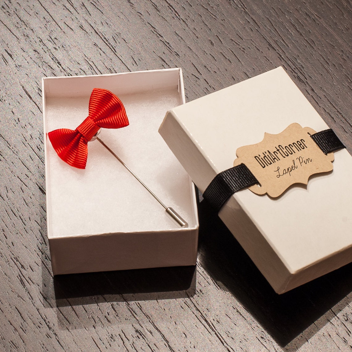 Men's Bow Tie Lapel Pin / Blue or Red Bow Tie Lapel Pin | Etsy