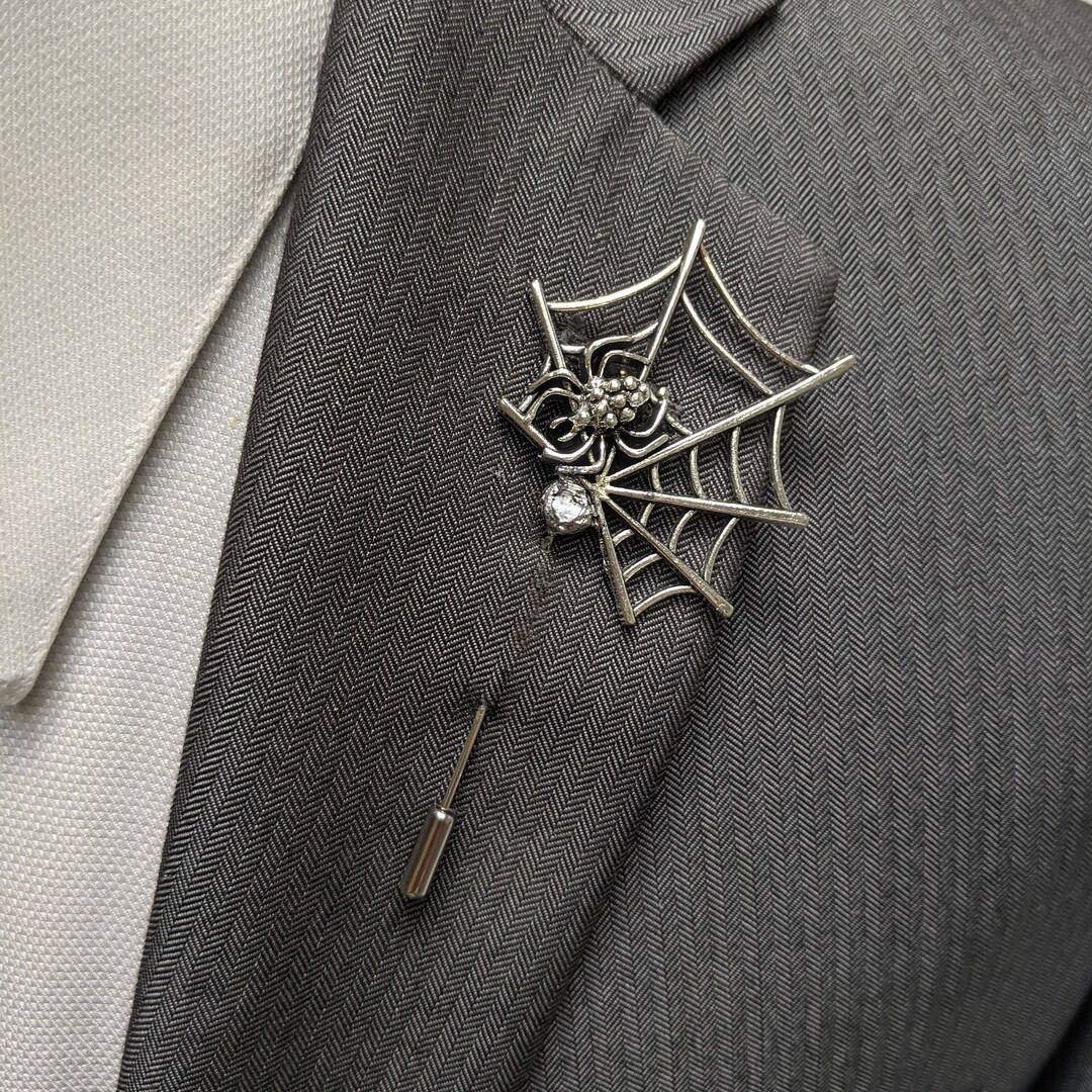 3D Spider Web Lapel Pin: Halloween Stick Pin - Etsy