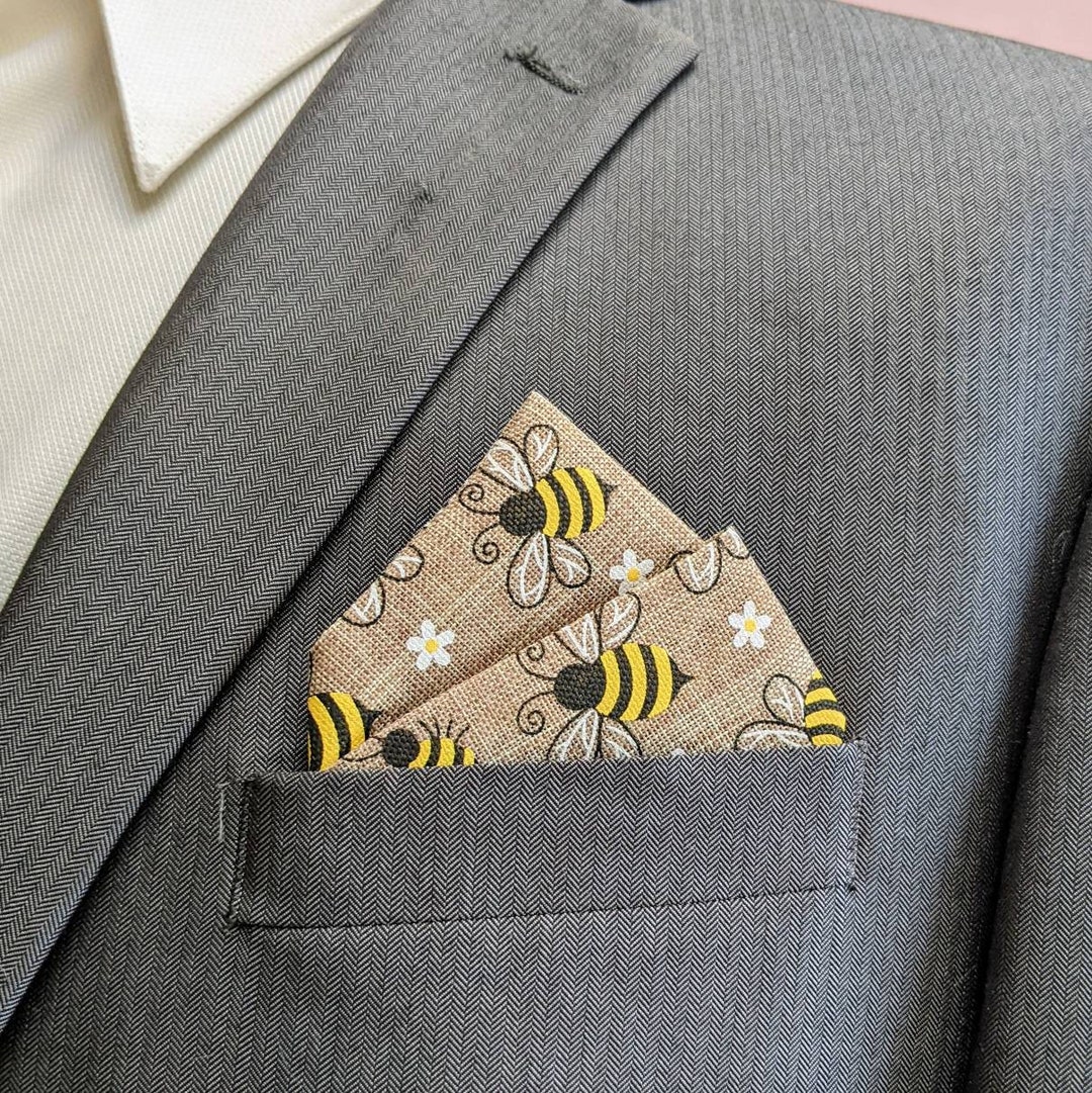 Honey Bee Pocket Square: Pre-folded Polyester Handkerchief - Etsy