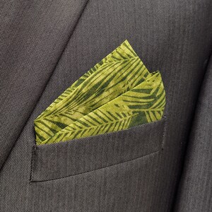 Green Palm Leaf Pre-folded Pocket Square: Polyester Fabric - Etsy
