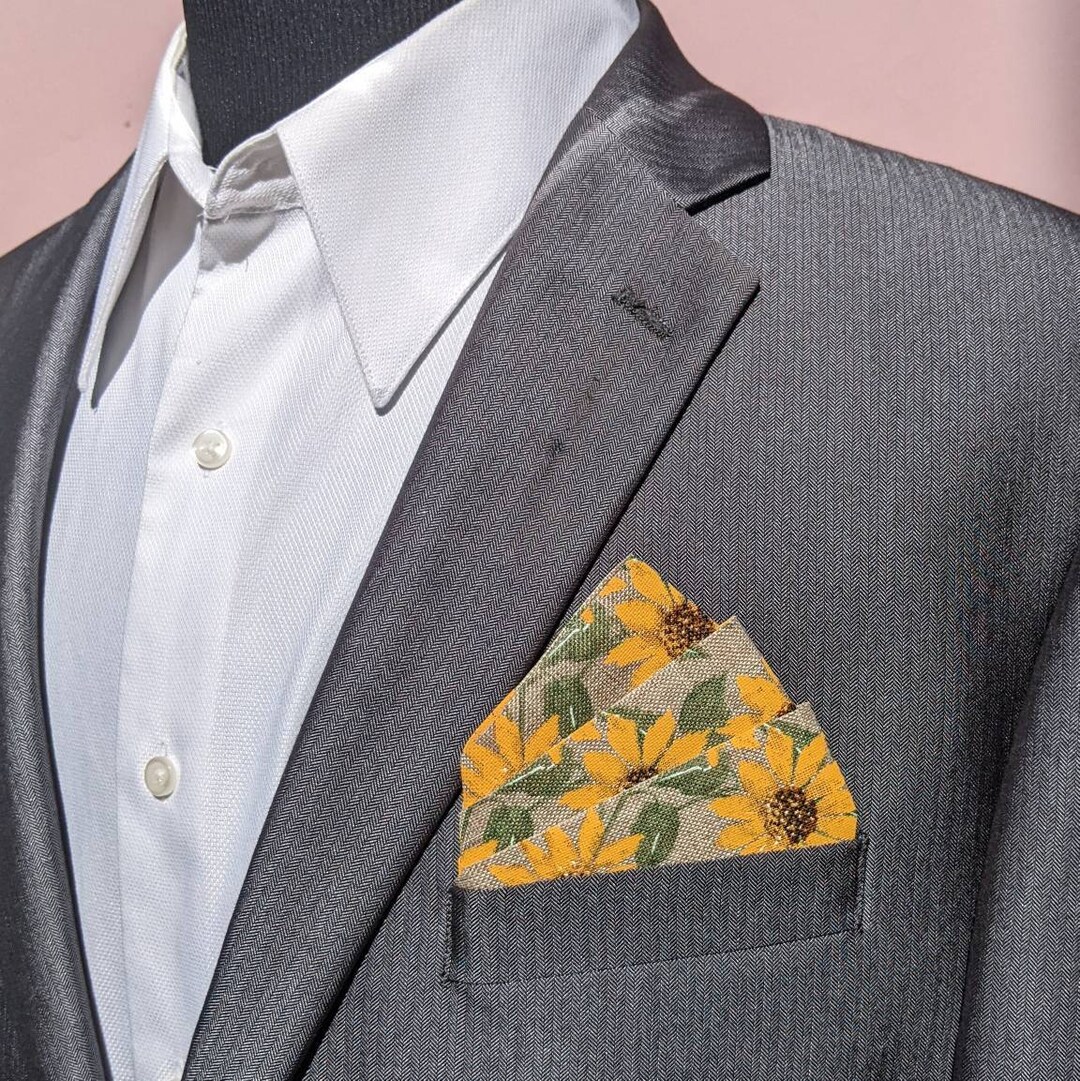 Yellow Sunflower Pocket Square: Pre-folded Polyester Handkerchief - Etsy
