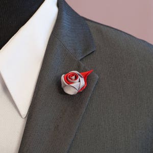 Rose Lapel Pin / Rose Boutonniere / Lapel Pin Flower / Men's Lapel Pin ...