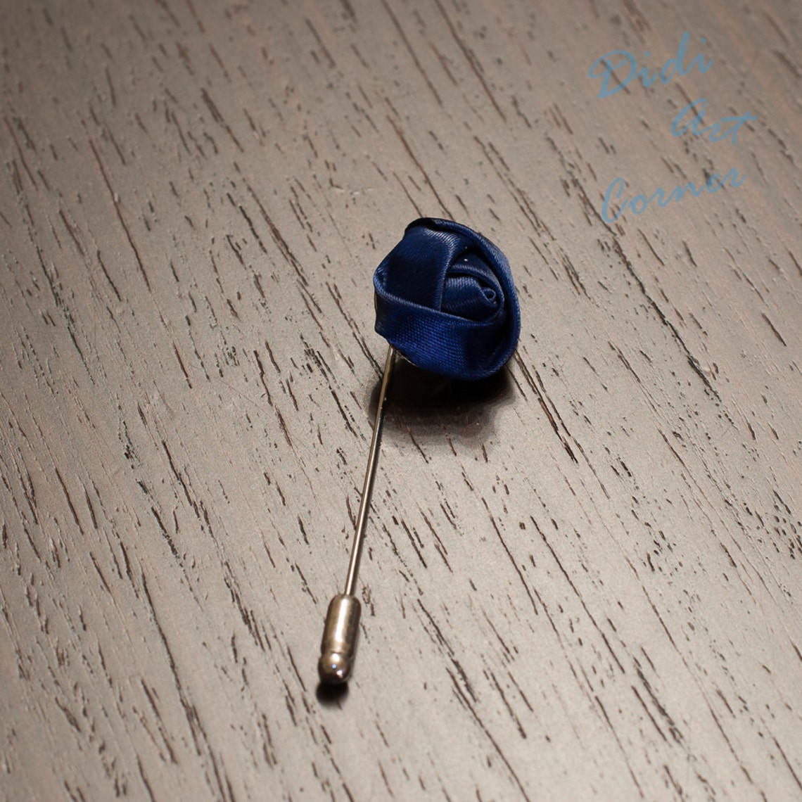 Navy Blue Satin Rose Lapel Pin: Men's Boutonniere - Etsy