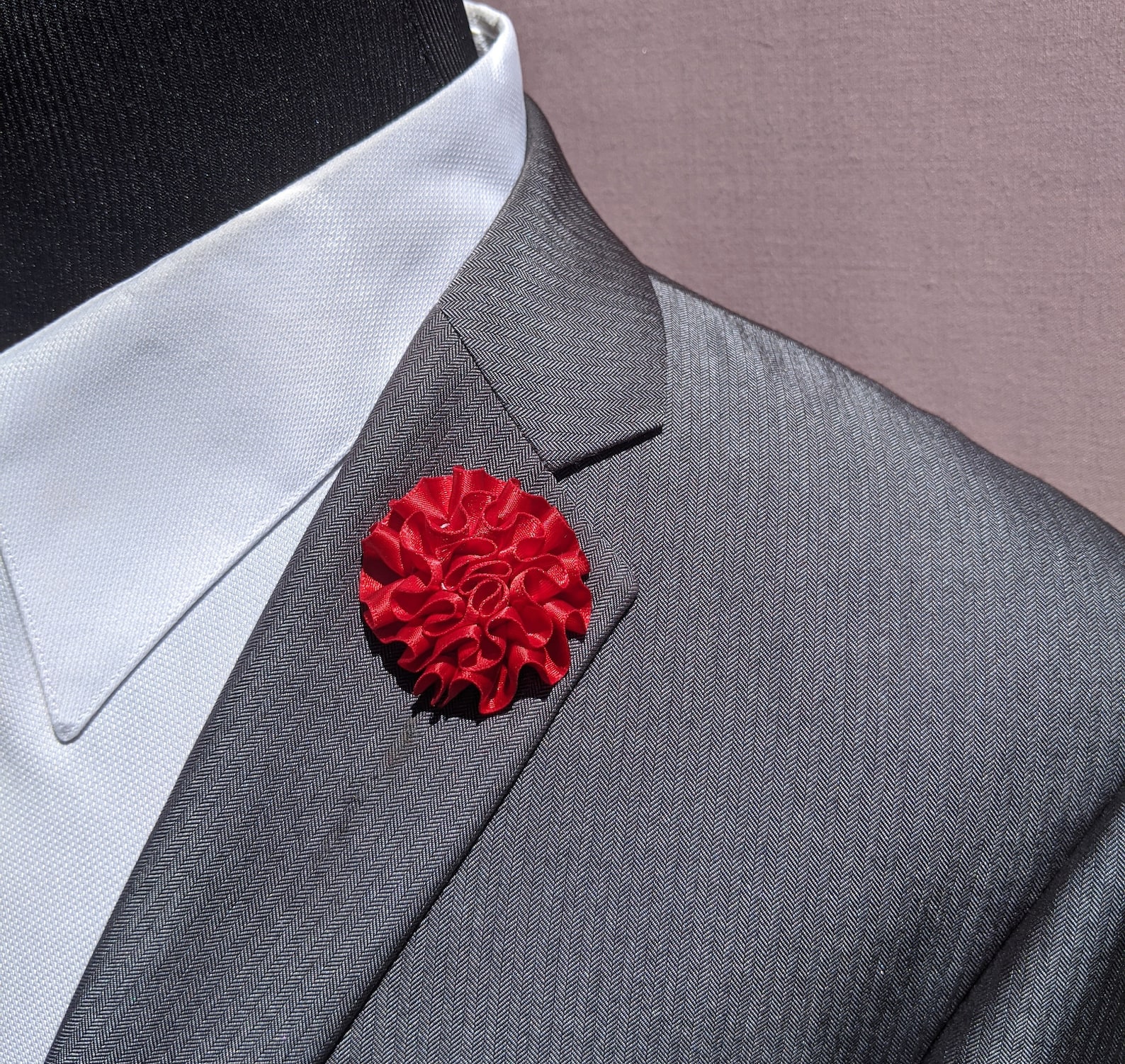 2 Red Satin Carnation Lapel Pin Business Men's - Etsy