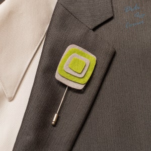 Modern Art Lapel Pin, Gray and Light Green Lapel Pin, Brooch ...