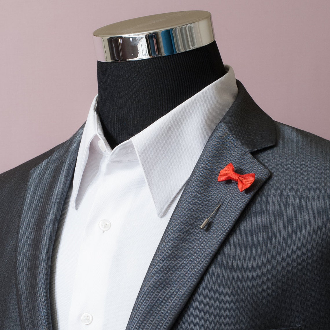 Men's Bow Tie Lapel Pin / Blue or Red Bow Tie Lapel Pin | Etsy