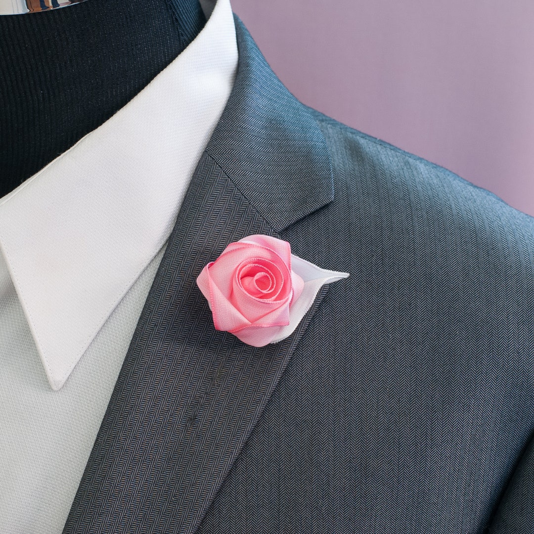 Ombre Pink Rose Flowers Lapel Pin Boutonniere Rose Flower - Etsy