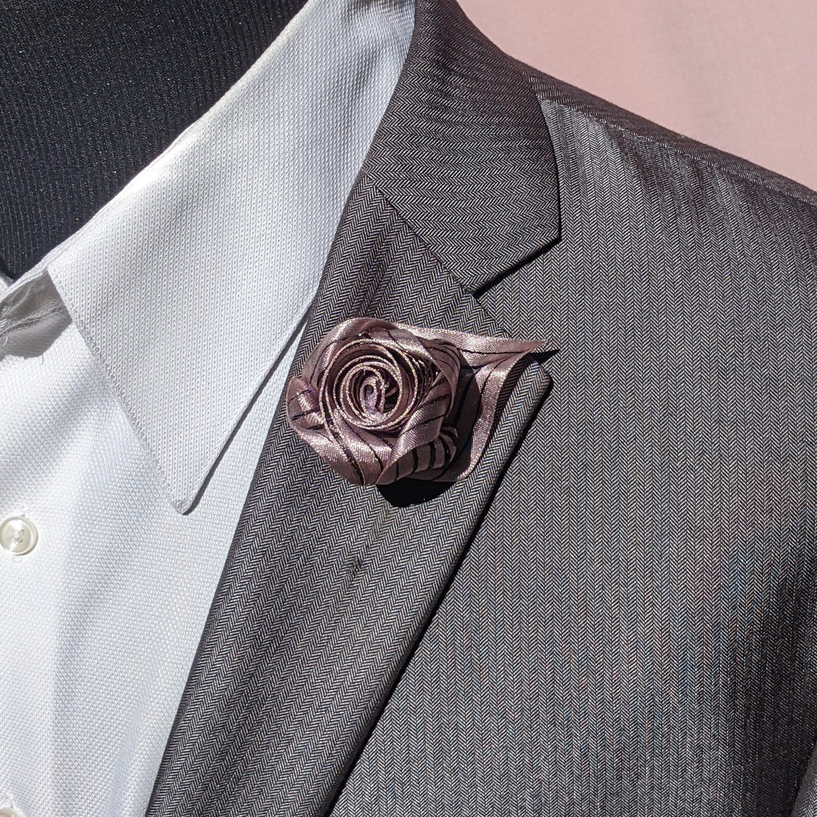 Shimmer Rose Lapel Pin / Man Lapel Pin / Wedding Boutonniere / - Etsy