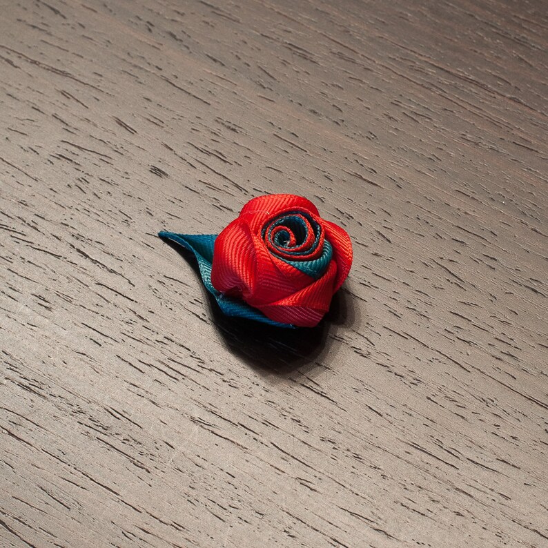 Rose Lapel Pin in Teal and Red Rose Men's Lapel Pin - Etsy