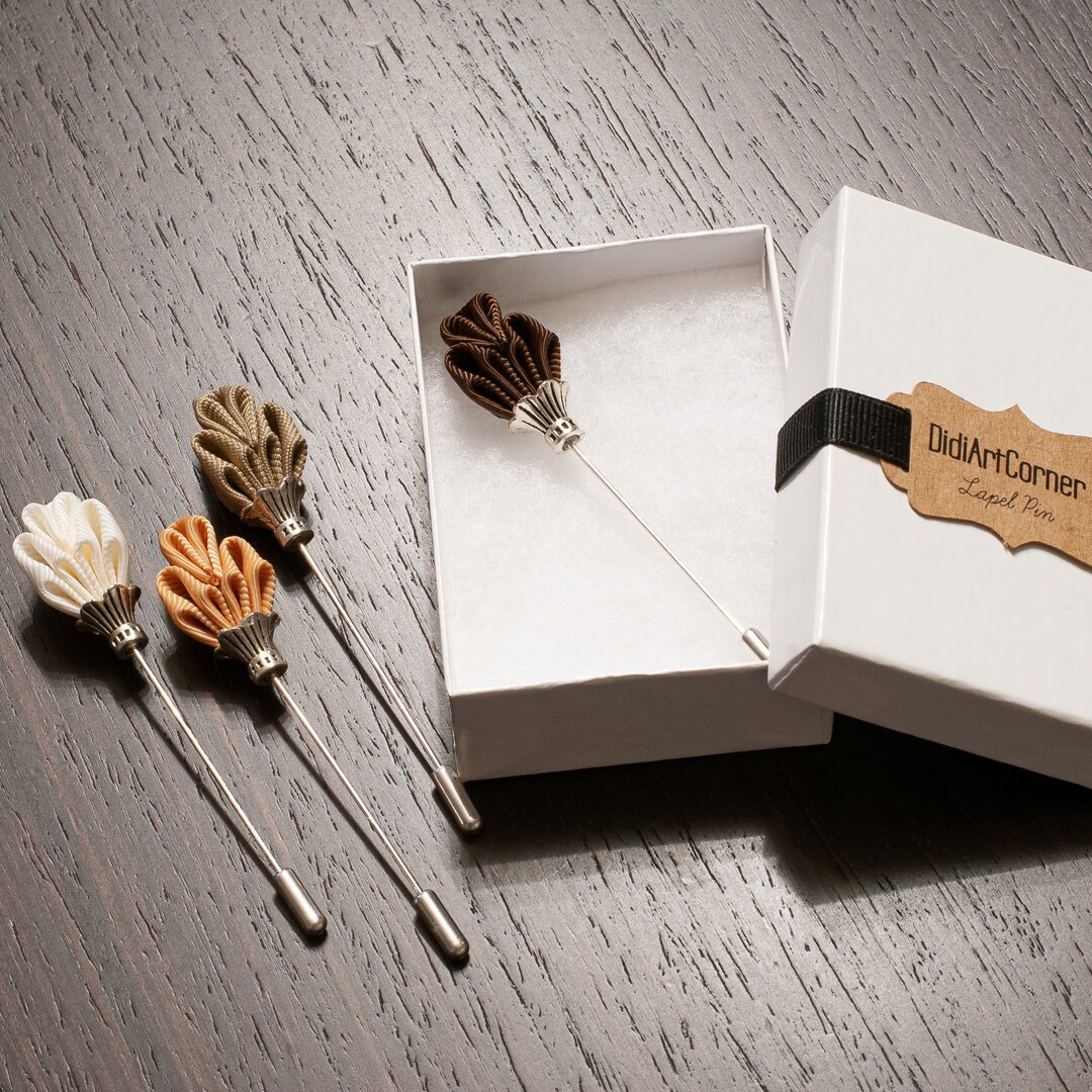 Brown Men's Lapel Stick Pin Royal Scepter, Wedding Boutonniere - Etsy