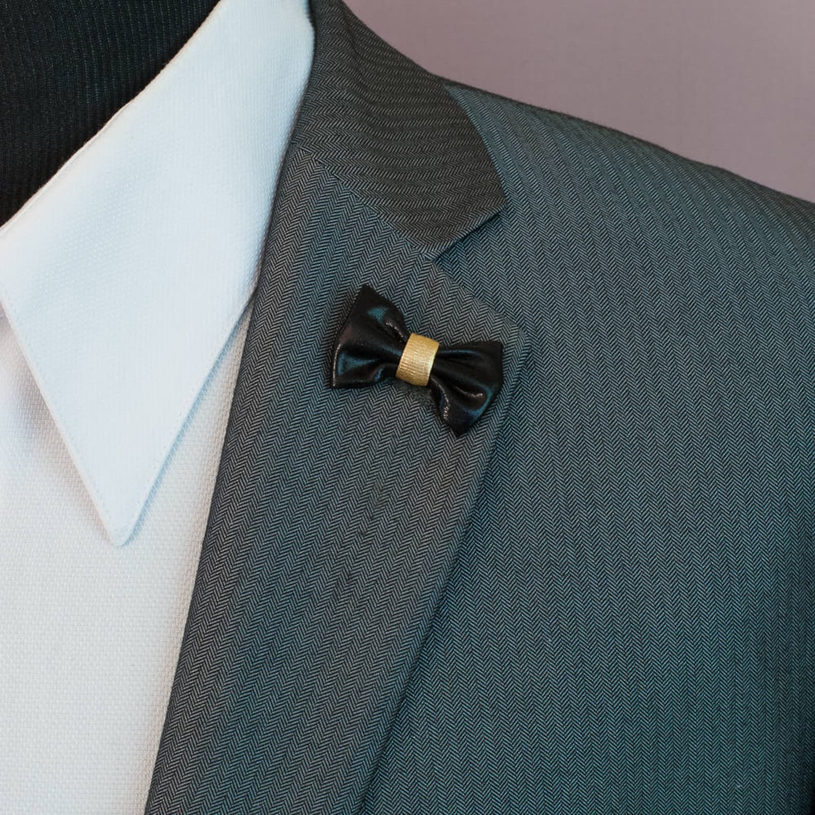 Black Bow Tie Lapel Pin: Metallic Lame Party Accessory - Etsy