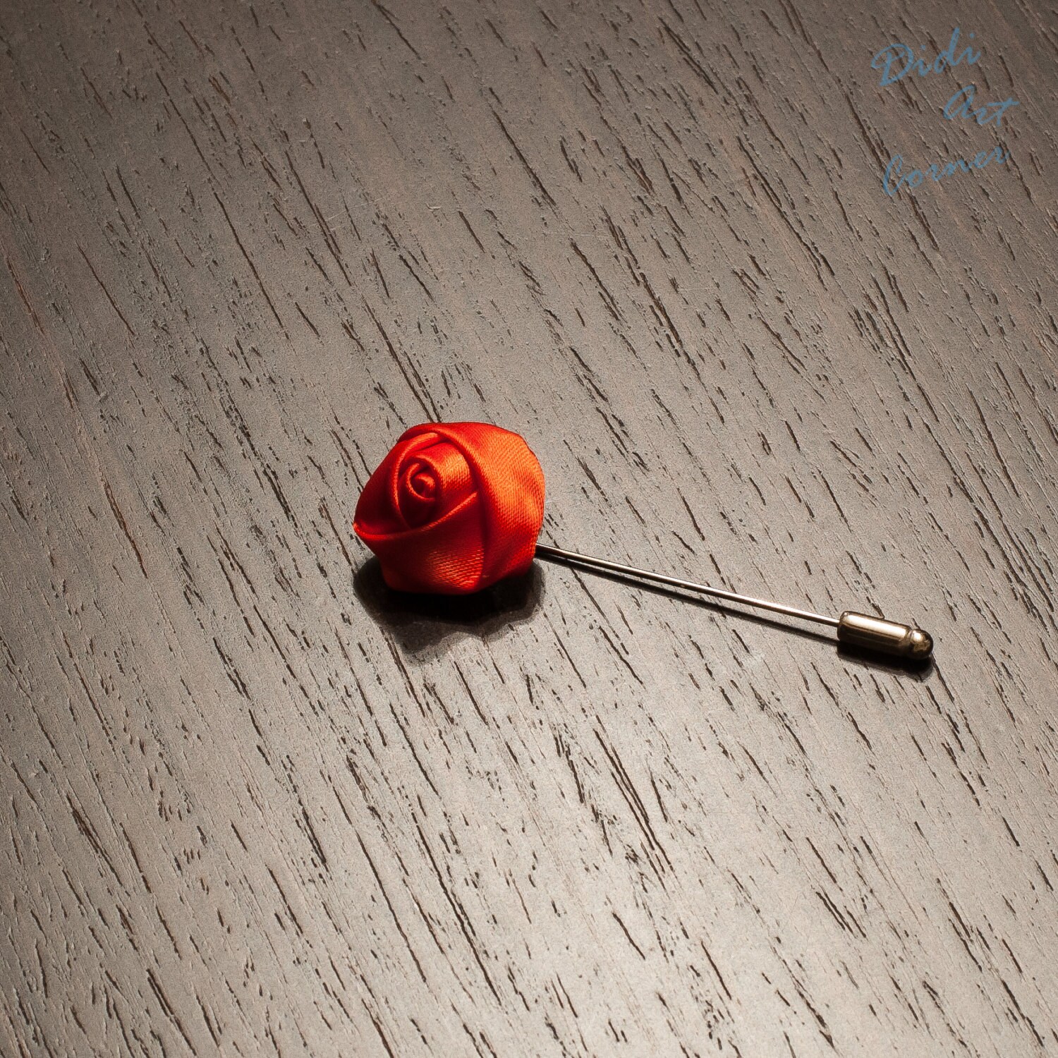 Red Satin Rose Lapel Pin Mens Lapel Flower Wedding | Etsy