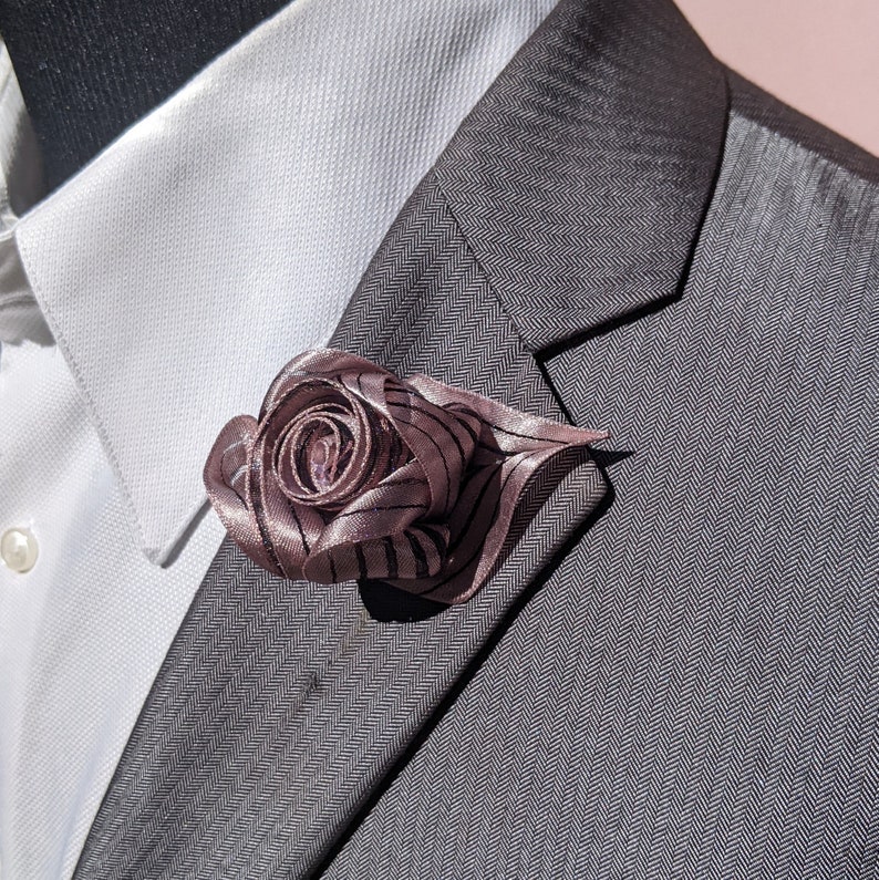 Shimmer Rose Lapel Pin / Man Lapel Pin / Wedding Boutonniere / - Etsy