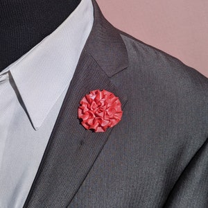 Red Satin Carnation Lapel Pin: Men's Wedding Boutonniere - Etsy