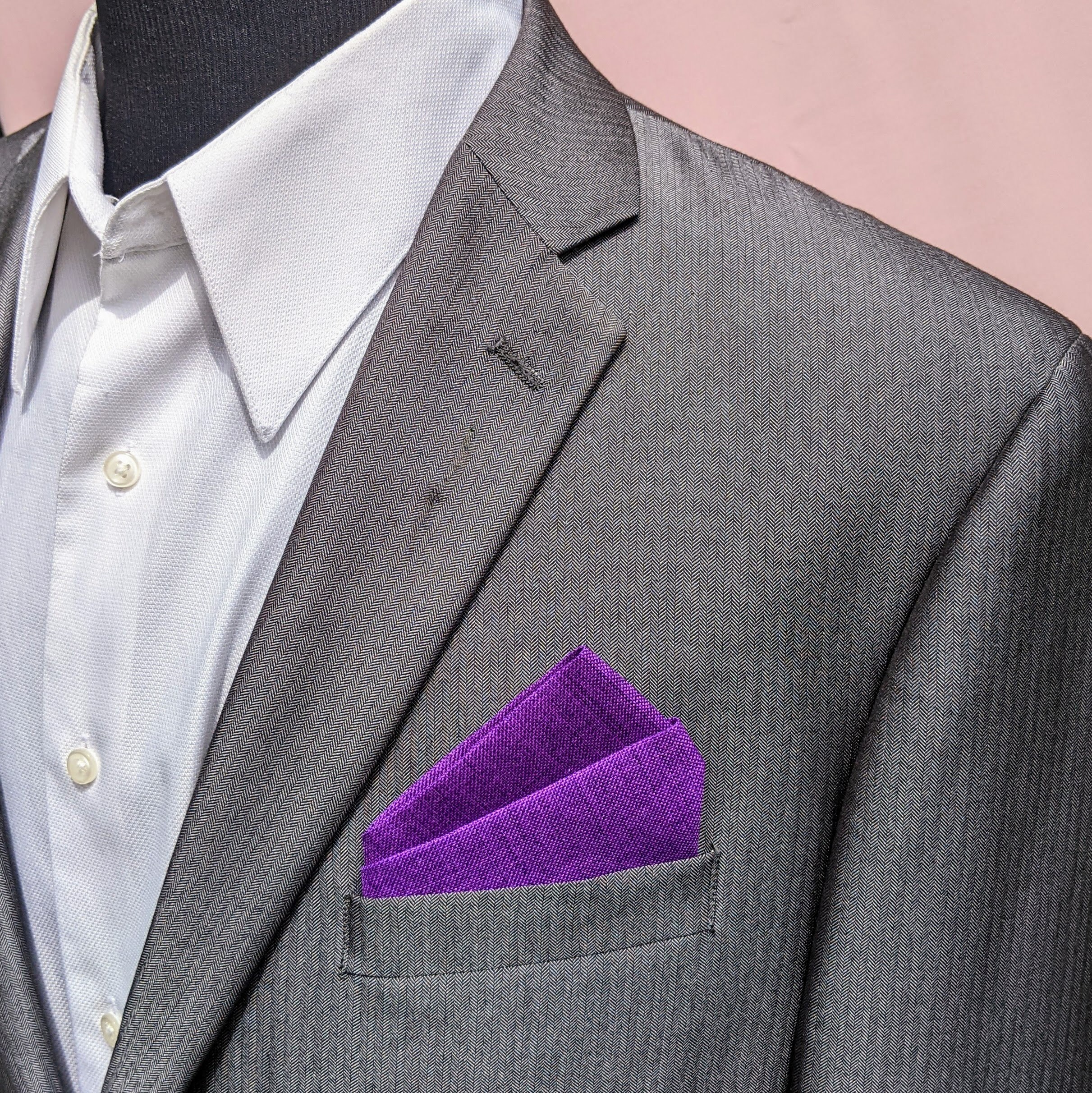 Handcrafted Purple Cotton Pre-folded Pocket Square: Two Peaks Style - Etsy