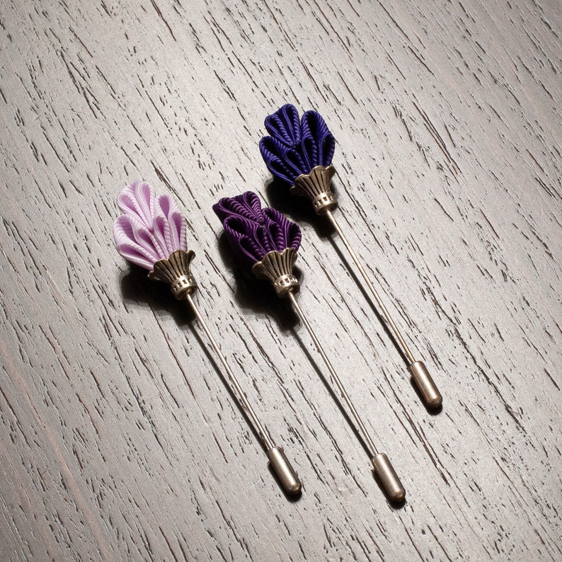Purple Men's Lapel Stick Pin Royal Scepter Wedding | Etsy