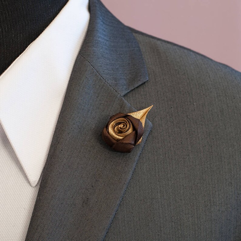 Rose Lapel Pin / Rose Boutonniere / Lapel Pin Flower / | Etsy