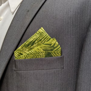 Green Palm Leaf Pre-folded Pocket Square: Polyester Fabric - Etsy