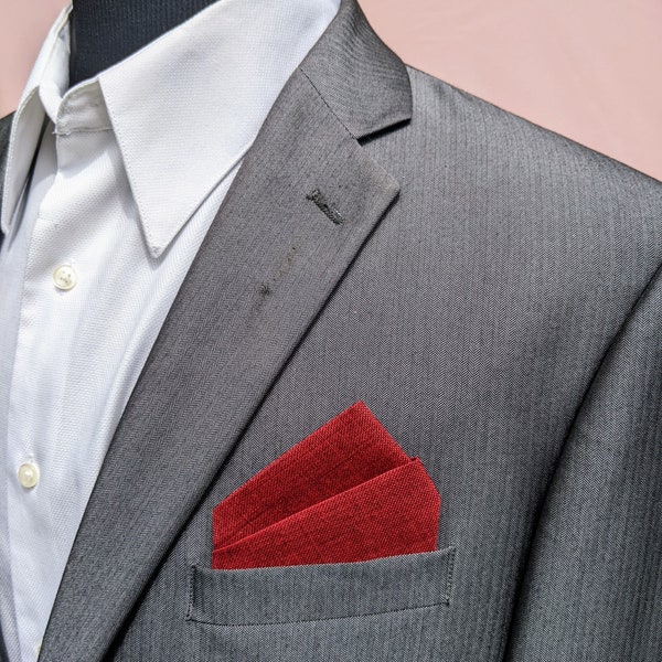 Red Pocket Square - Etsy