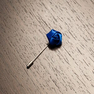Royal Blue Satin Rose Lapel Pin - Etsy
