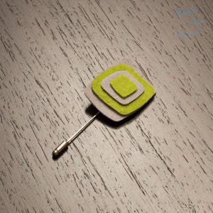 Modern Art Lapel Pin, Gray and Light Green Lapel Pin, Brooch ...