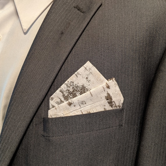 Pocket Square White Birch Pre folded Pocket Square Etsy Canada