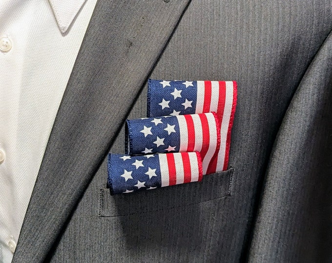 US Flag Pocket Square, Pre-folded Pocket Square, Gift for Him - Etsy