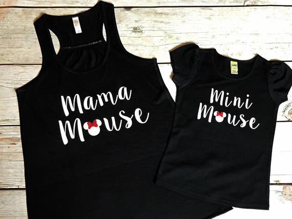 The Original Mama Mouse Mini Mouse Matching Shirt Set Disney Etsy