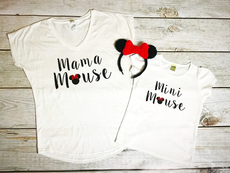 The Original Mama Mouse Mini Mouse Matching Shirt Set Disney Etsy