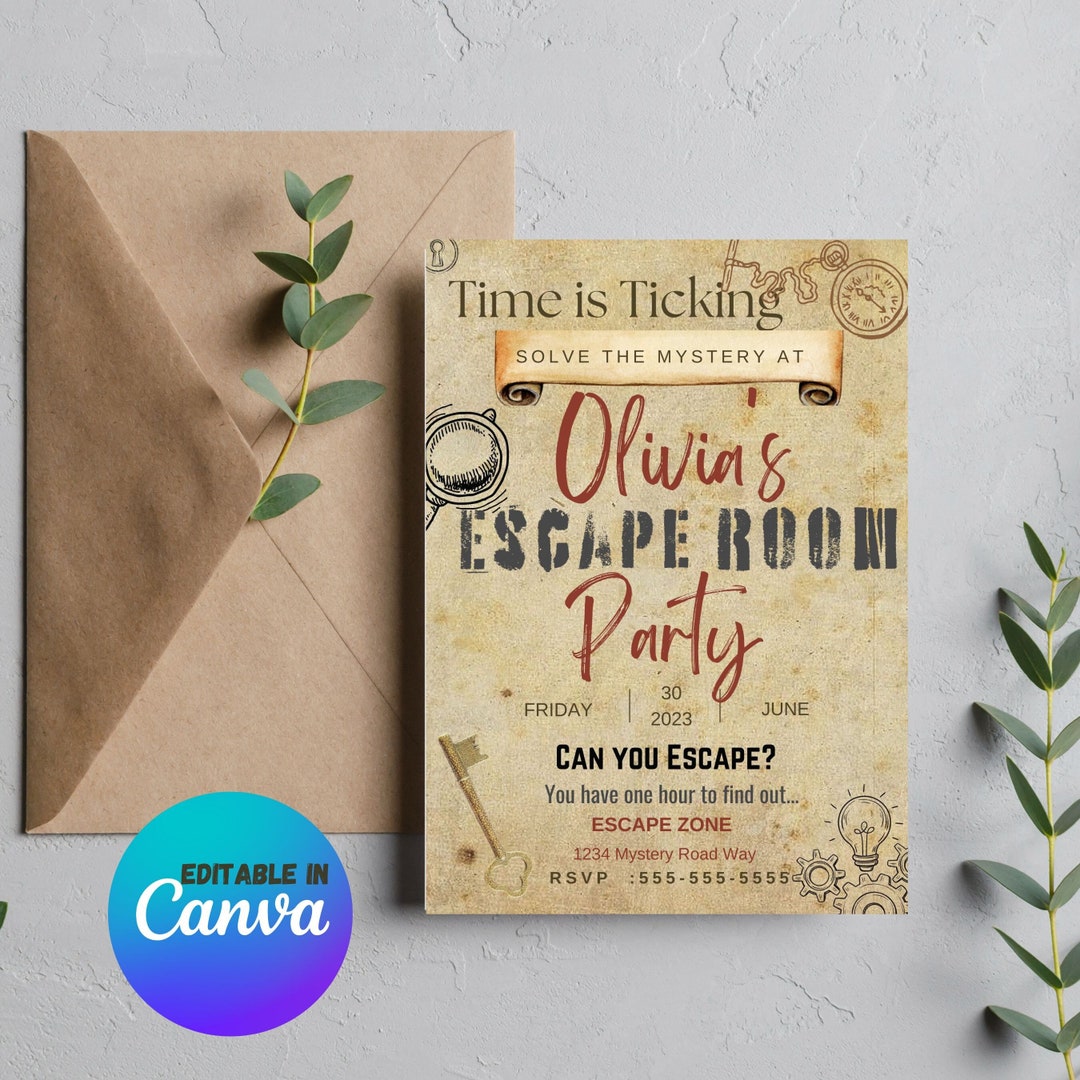 Invitación de cumpleaños editable de Escape Room / Escape Room - Etsy ...